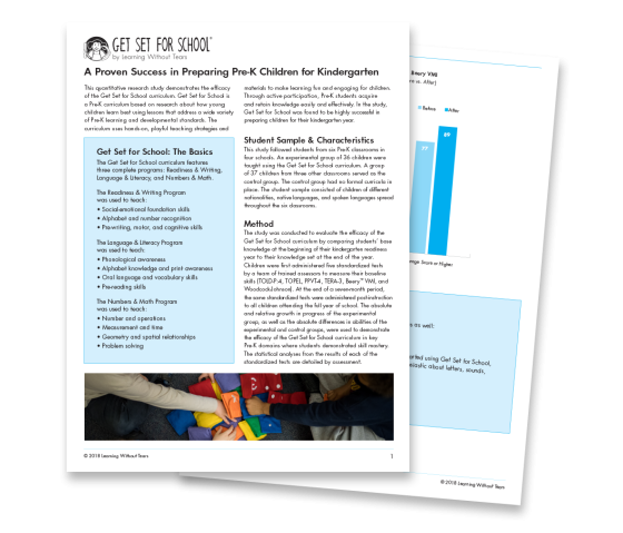 Get Set for School GSS Delivers Success | Learning Without Tears